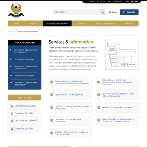 Design a Business Registration Website for Kurdistan Iraq | Web page ...