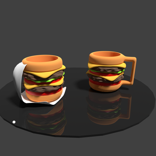 Design a unique and innovative Burger Mug | 3D contest