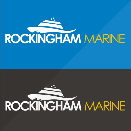 Design a rock and roll themed font and logo for Rockingham Marine. See ...