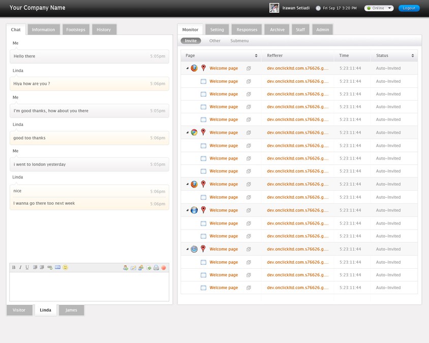 A very cool chat application UI - design the operator side | Web page ...