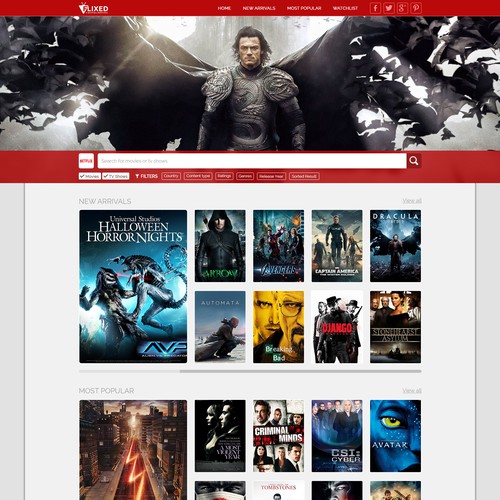 Web Page Design - Flixed - Netflix Search Engine | Web page design contest