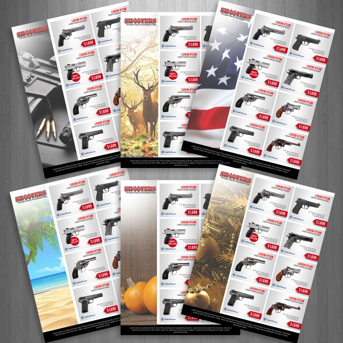 Flyers needed for family owned gun store!!!! | Postkarten, Flyer ...