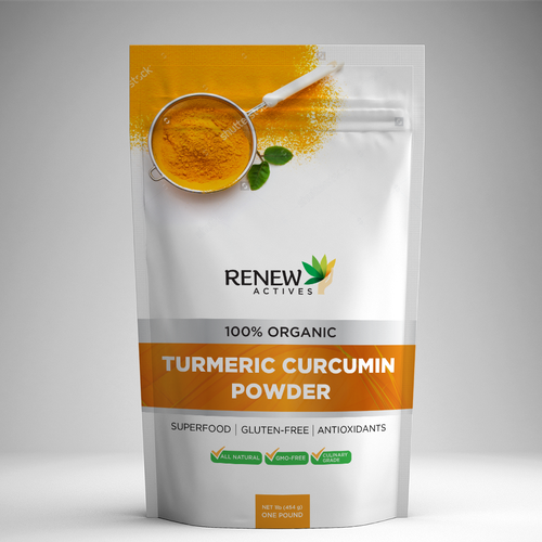 Seeking a Modern & Clean Turmeric Stand-up Pouch Design | Product ...