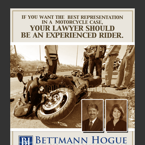 Create an ad for a law firm that a motorcyclist will remember if he ...