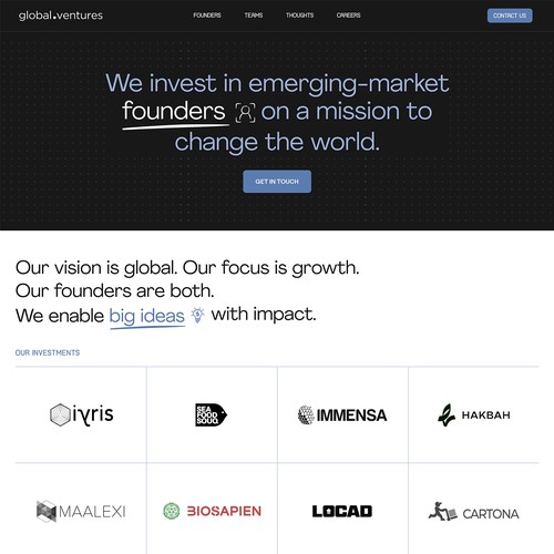 Designs | Global Ventures Website redesign | Web page design contest