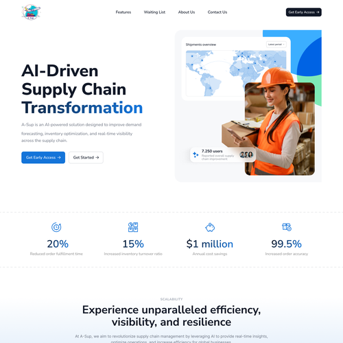 Designs | Modern, AI-Powered Supply Chain Optimization Website Design ...