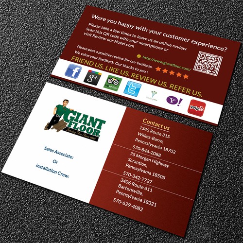 Business Review Card looking for unique and sophisticated design ...