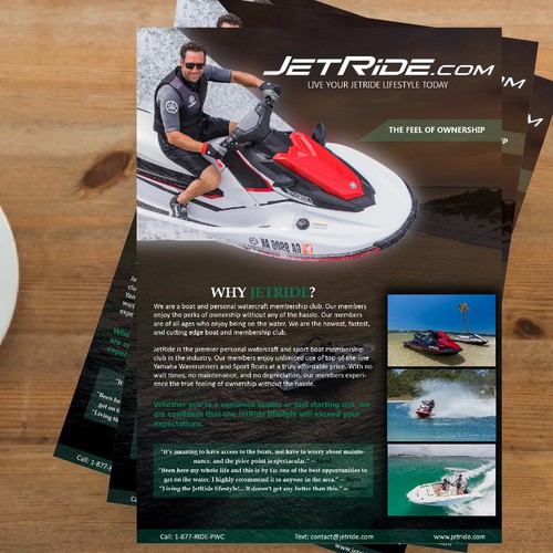 Create a postcard/flyer with an amazing look for a boat and jet ski ...