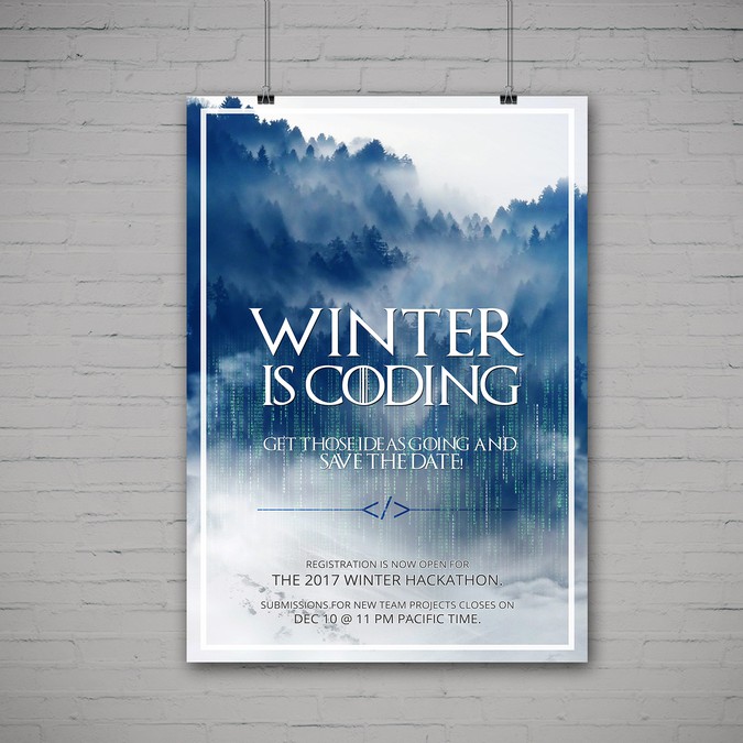 Poster design for winter Hackathon | Poster contest