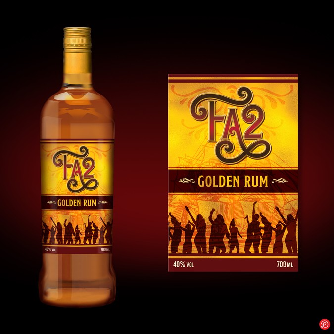 DESIGN FA2 PREMIUM GOLDEN RUM LABEL | Product label contest