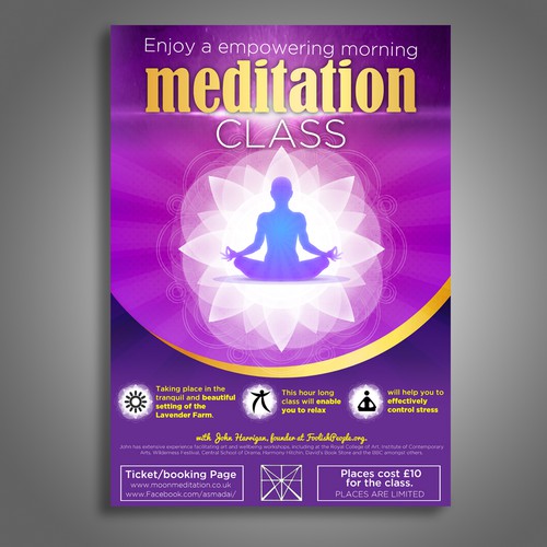 Mondo style poster for a Meditation Class | Poster contest