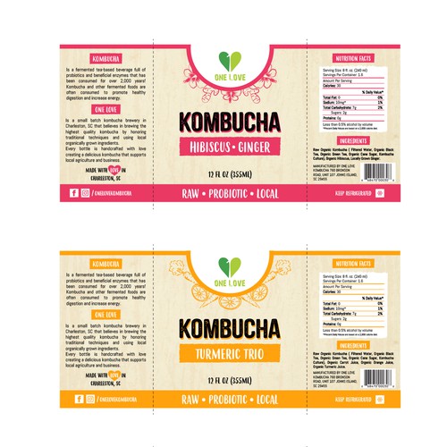 One Love Kombucha | concurso Rótulo