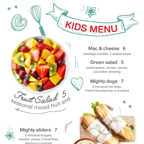 Fun Kids Menu for Marriott Marquis Houston | Menu contest