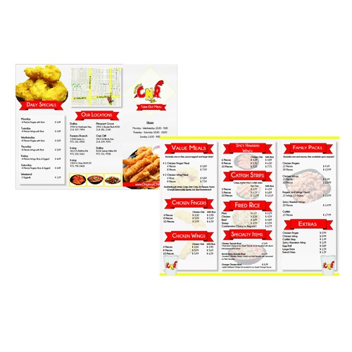 Create a takeout menu for The Original CNR - a quickly growing ...