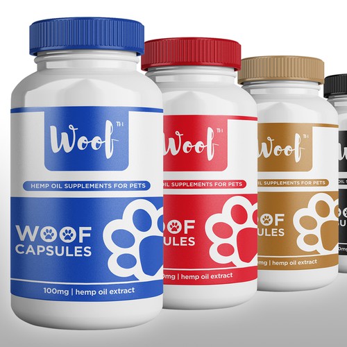 Designs | Woof Hemp Dog Capsules | Product label contest