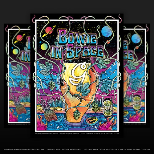 Designs | Bowie in Space Beer Poster Design | Illustration or graphics ...