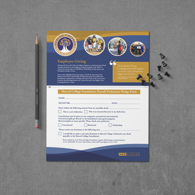 Creative Flyer Asking for Donation Pledge from Employees | Postkarten ...