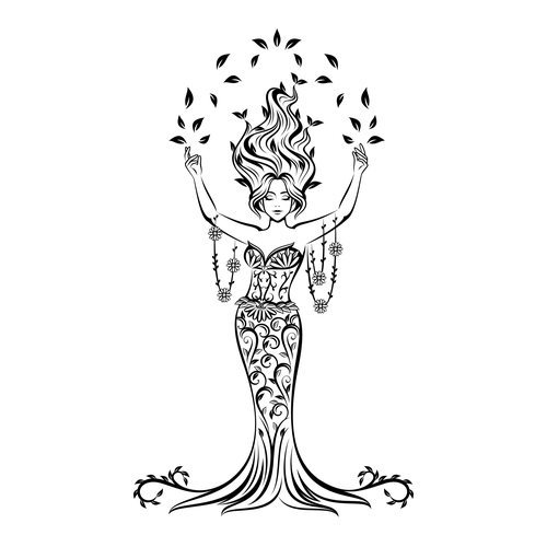 Simple Goddess Drawing