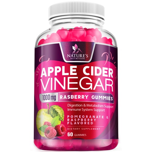 Designs | Nature's Nutrition - Apple Cider Vinegar Raspberry Gummies ...