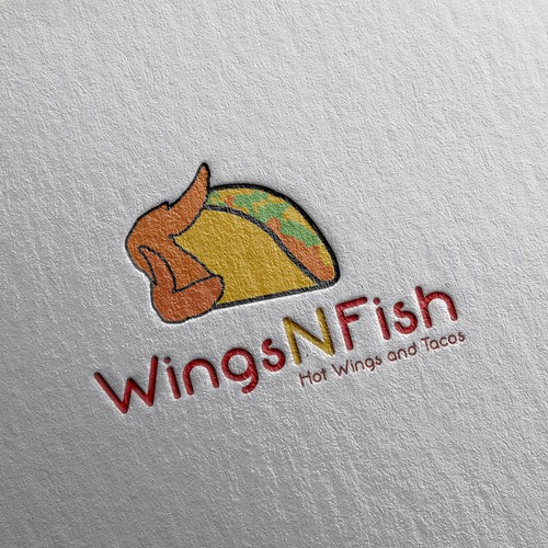 Wings N Fish restaurant logo design | Logo design contest
