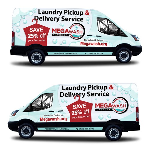 Designs | Design a simple yet eye catching van wrap for a Laundry ...
