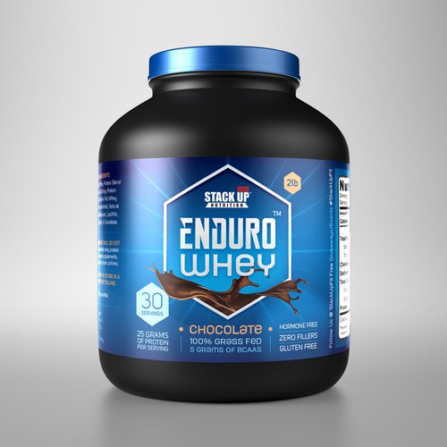 Create an exciting award winning fitness supplement Label for whey ...