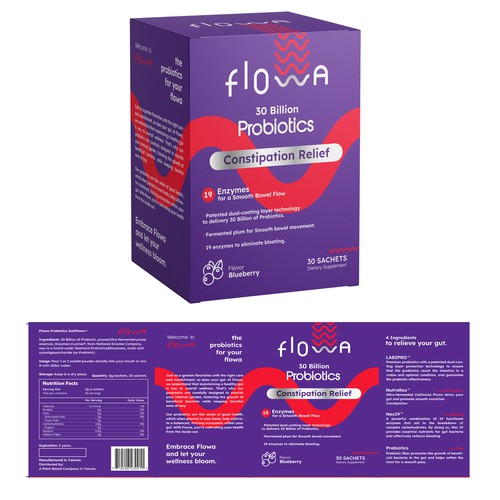 Designs | Probiotics with flow. Clean and artistic box label design ...