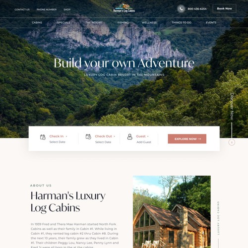 Designs | Design a website for luxury log cabin vacation rentals in the ...