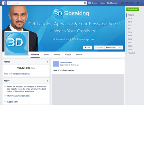 3D Speaking Facebook Cover | Facebook cover contest