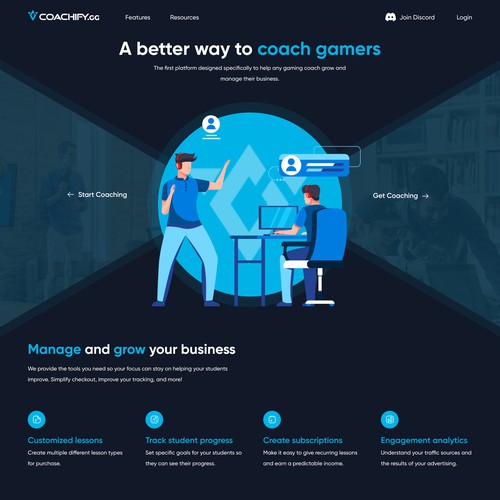 Designs | Home page redesign for a video game coaching platform ...
