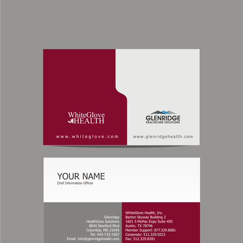 Create a co-branded business card for a mobile healthcare provider and ...