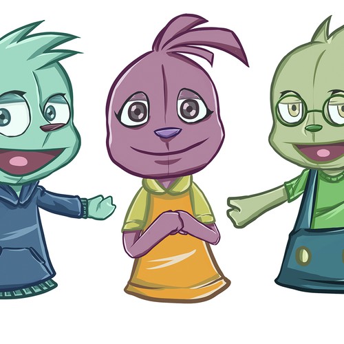 Design 2 males and 1 female, "Muppet/Puppet-Style" characters, for an ...