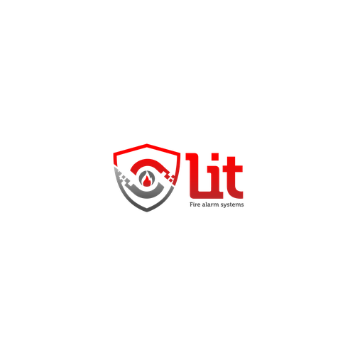 Descriptive logo for "Lit Fire alarm and security" company that ...