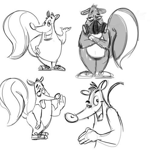 Create a funny and captivating animation for Stinky Skunk game ...