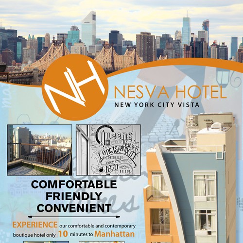 Create a flyer illustration for a modern Boutique Hotel in NYC ...