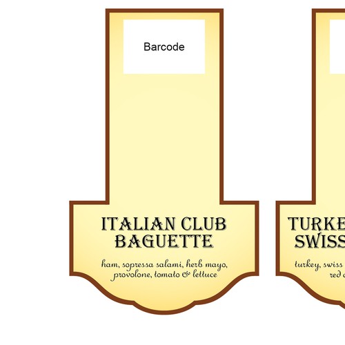 Create a fresh modern label for pre packaged sandwiches, wraps & rolls ...