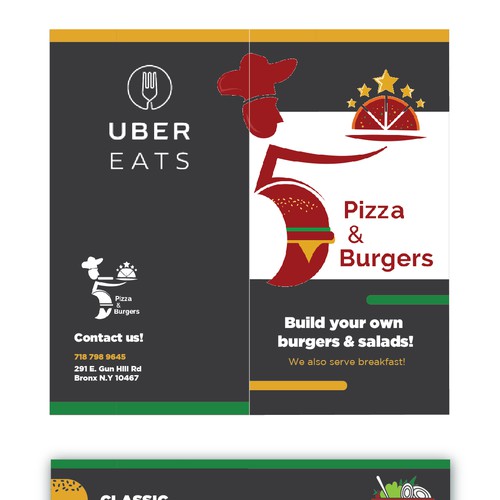 Menu for 5 Star Pizza n Burgers ( sample provided ) | Menu contest