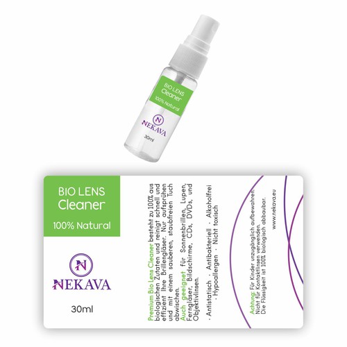 Create a nice looking label for our new natural lens cleaner | Product ...
