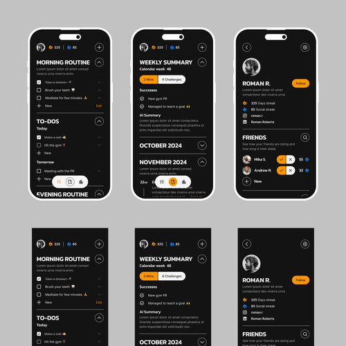 Designs | 3 main screens/minimalistic /aggressive APP design for an AI ...