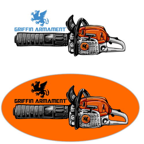 Designs | Chainsaw and Firearm Suppressor Sticker Design | Sticker contest