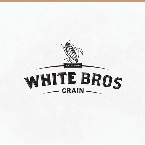 Create a Professional logo with realistic ear of white corn or corn ...