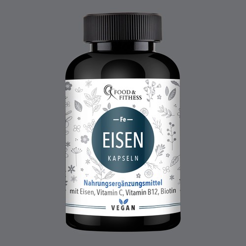 Designs | Erstelle ein Etikett für biologische Eisenkapeln | Product ...