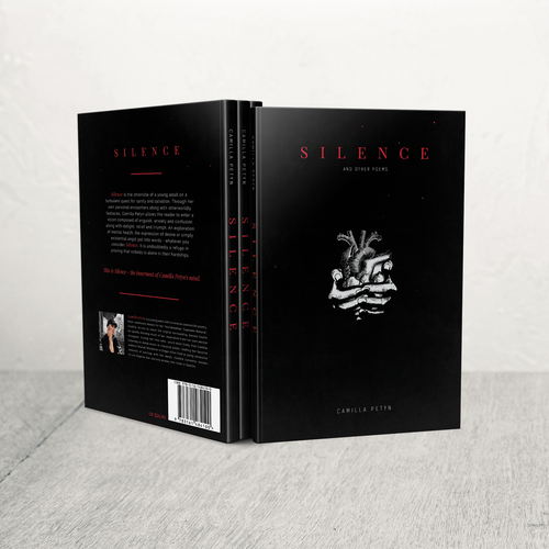 Create an dark, elegant and minimalistic cover for a poetry collection ...