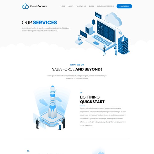 Designs | Cloud Connex site design | Web page design contest