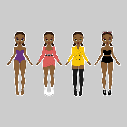 Designs | Paper Doll Fashion Girl Illustrations | Illustration or ...