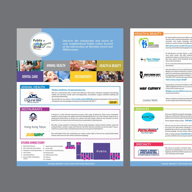 Promotional flyer for stores at shopping center | Postcard, flyer or ...