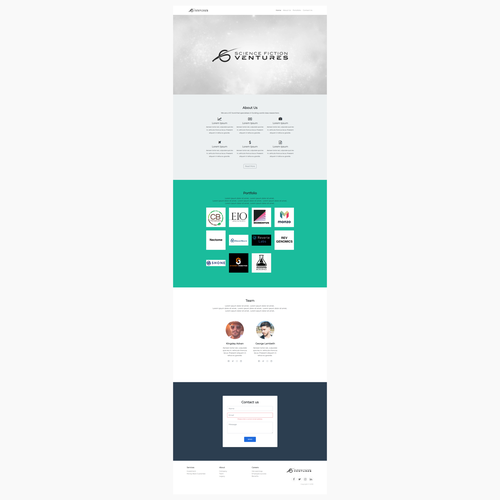 Design a wordpress science fiction web page for venture capital fund ...