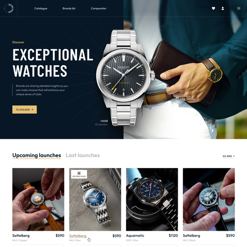 Designs | Refonte Home page pour la plateforme de montres Extropian ...