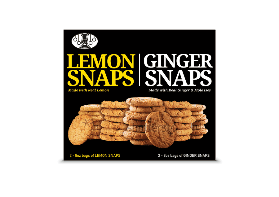 Package design for combination box of Ginger Snaps and Lemon Snaps ...