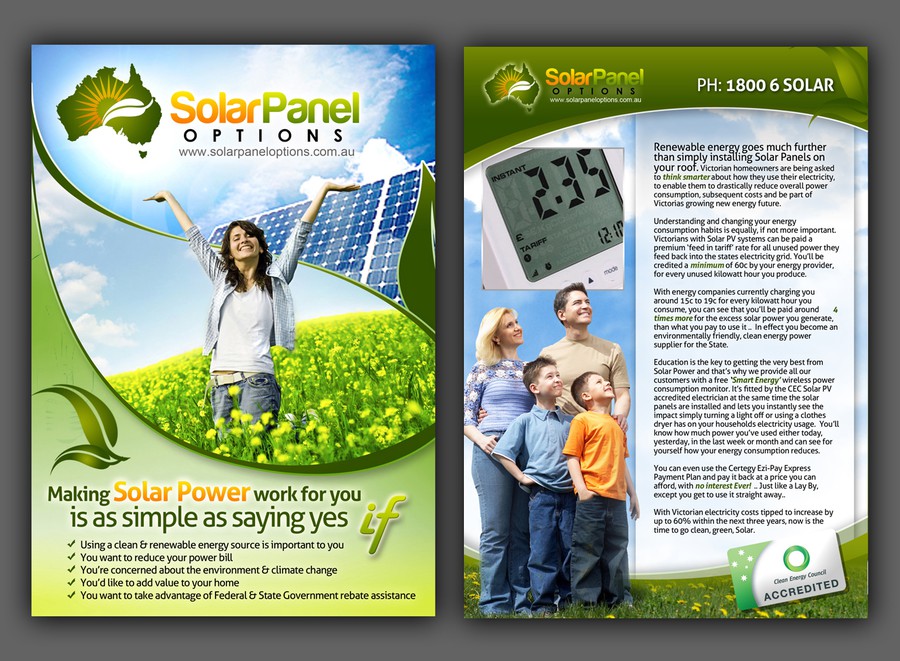Solar Panel Options Brochure Design | Print or packaging design contest